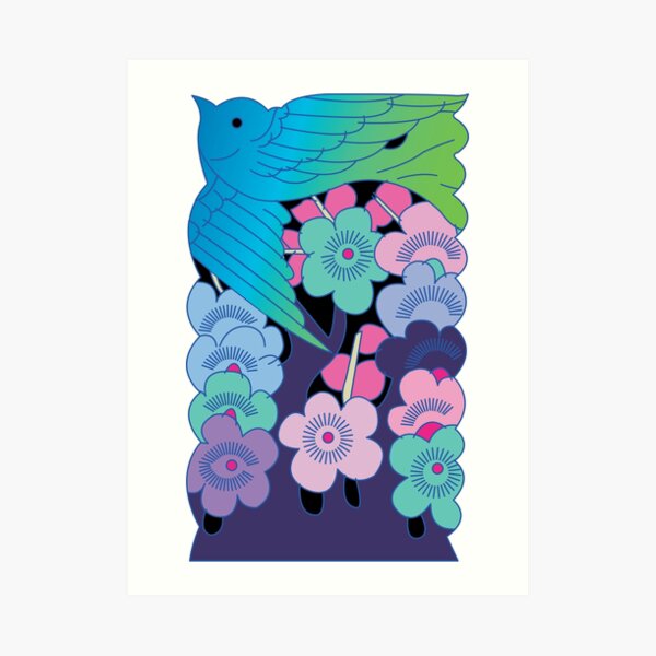 "Bird and flowers, Plum blossom, Korean traditional pattern, Korean art ...