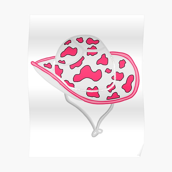 "pink cow print cowboy hat" Poster for Sale by mollsdesignss | Redbubble