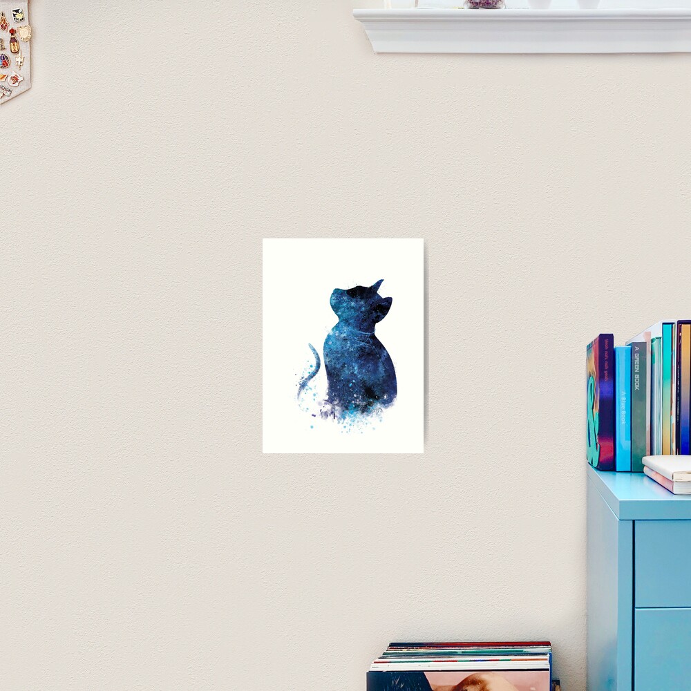 "Blue Cat" Art Print by MonnPrint | Redbubble