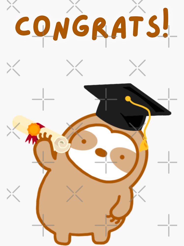 "Congrats Graduation Sloth " Sticker by theslothinme | Redbubble