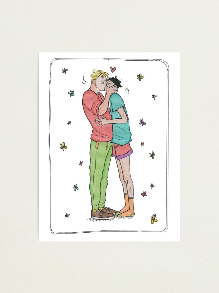 "Nick and Charlie heartstopper kiss color" Photographic Print by ...