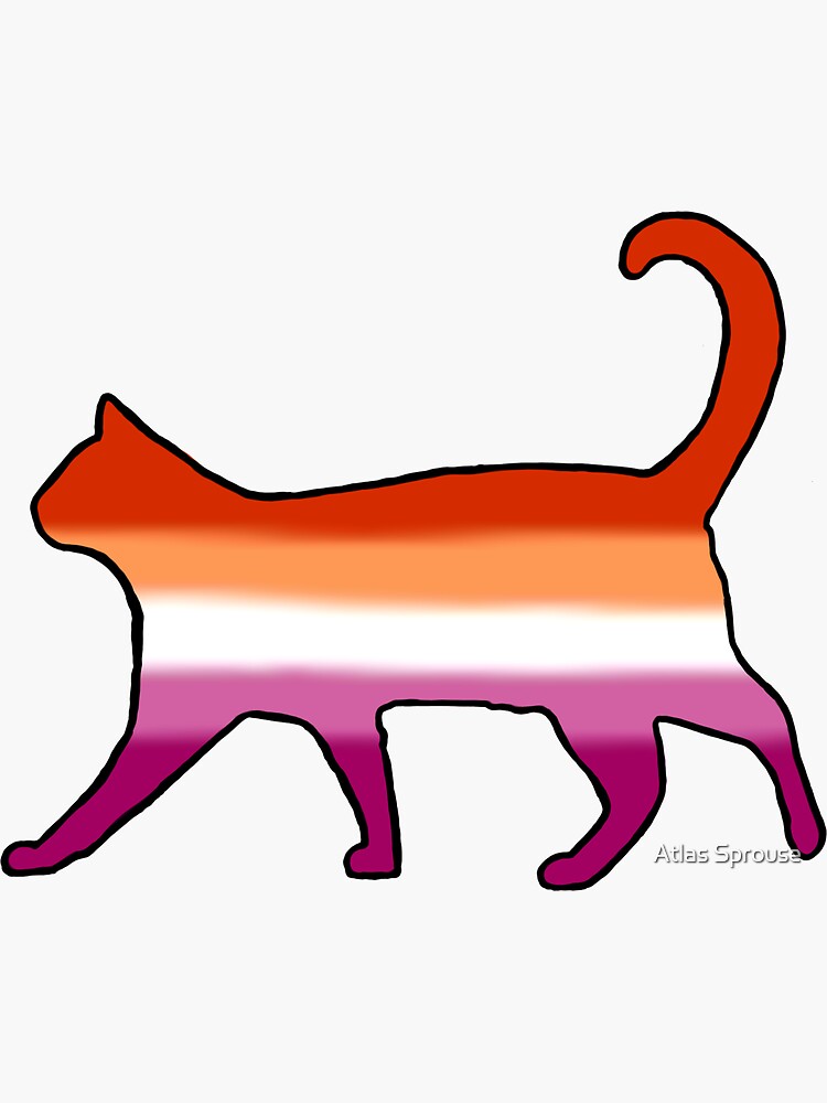 Lesbian Pride Cat Silhouette Sticker For Sale By Losechester Redbubble