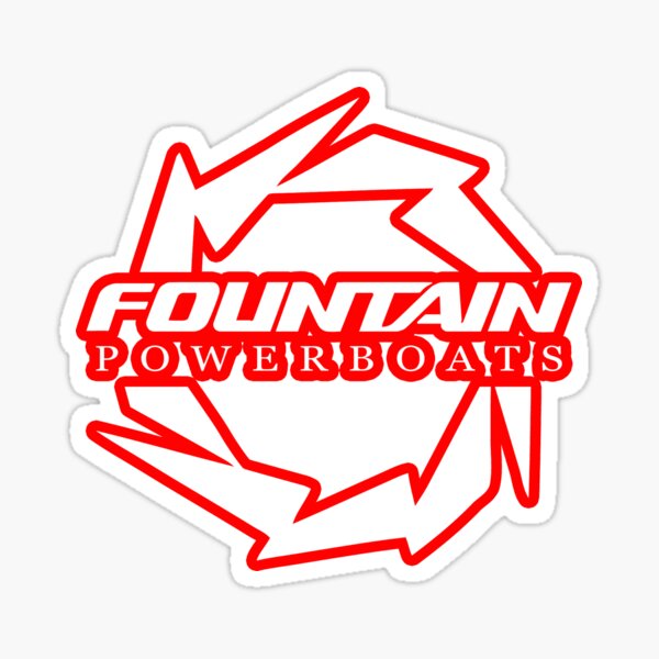"Fountain Powerboats Boat" Sticker by Shopbatak | Redbubble