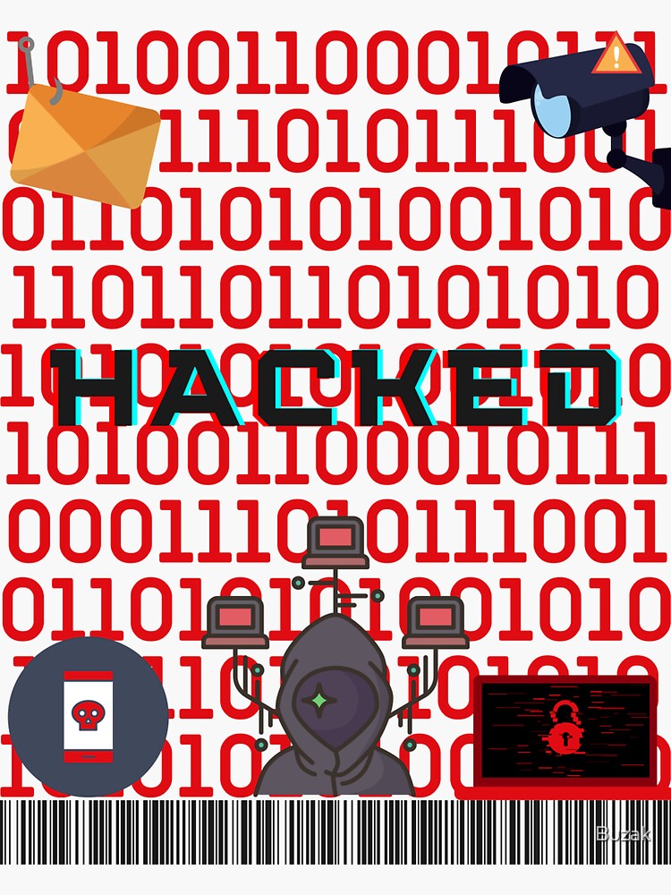 "hacked" Sticker for Sale by Buzak | Redbubble