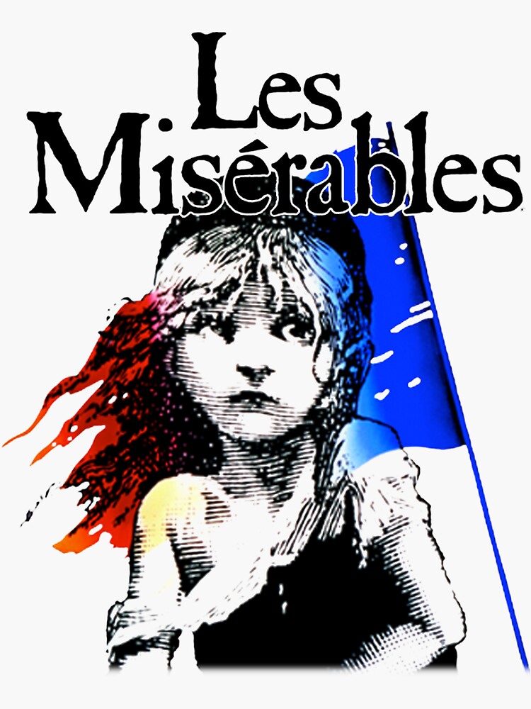 "Les Miserables ( white )" Sticker for Sale by aliamar093 | Redbubble