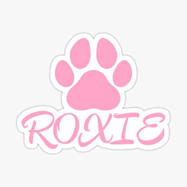 "Pink Dog Name Roxie " Sticker by Foofighter01 | Redbubble