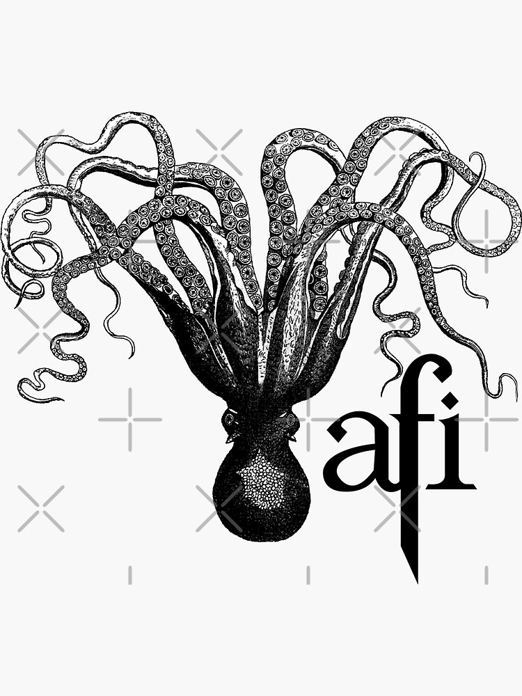 "AFI - legendary punk rock / emo band. Original illustration, Octopus ...