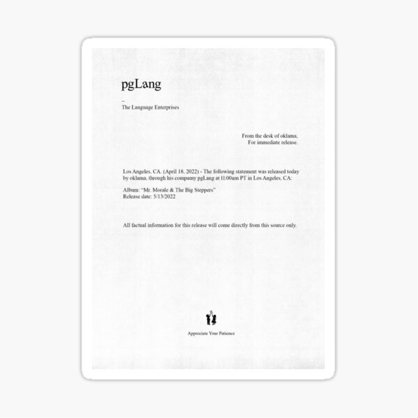 "New Album - Kendrick Lamar" Sticker by swood1031 | Redbubble