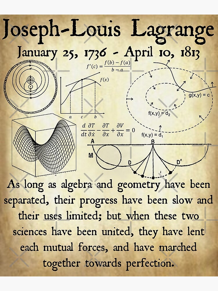 "Joseph-Louis Lagrange Algebra and Geometry Mathematics Quote Vintage ...