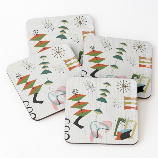 Posavasos (lote de 4) «Retro Eames-Era Atomic inspirado» de Makanahele ...