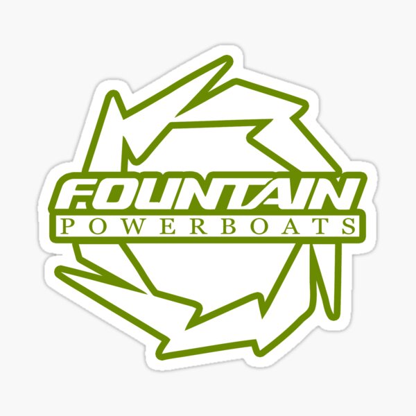 "Fountain Powerboats Boat" Sticker by Shopbatak | Redbubble