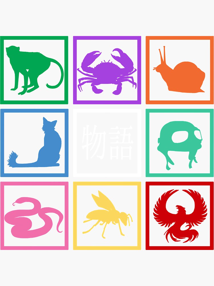 "Monogatari" Sticker by JoseElizondo | Redbubble