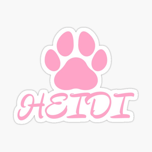"Pink Dog Name Heidi " Sticker by Foofighter01 | Redbubble