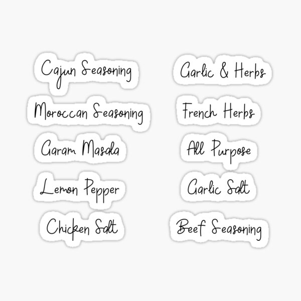 "Seasoning Labels " Sticker for Sale by ArtyRuby | Redbubble