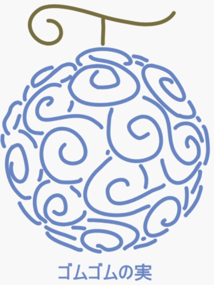 "one piece gomu gomu no mi, gum gum fruit. Classic" Sticker by ...