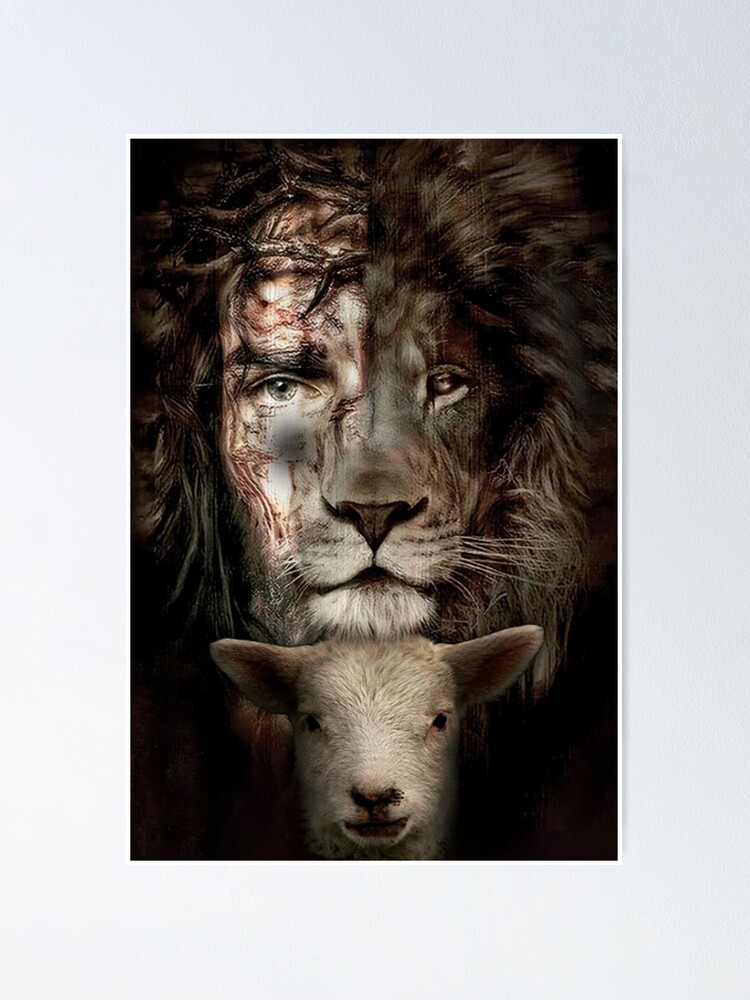 "Jesus, Lion, And Lamb " Poster for Sale by frandeffa | Redbubble