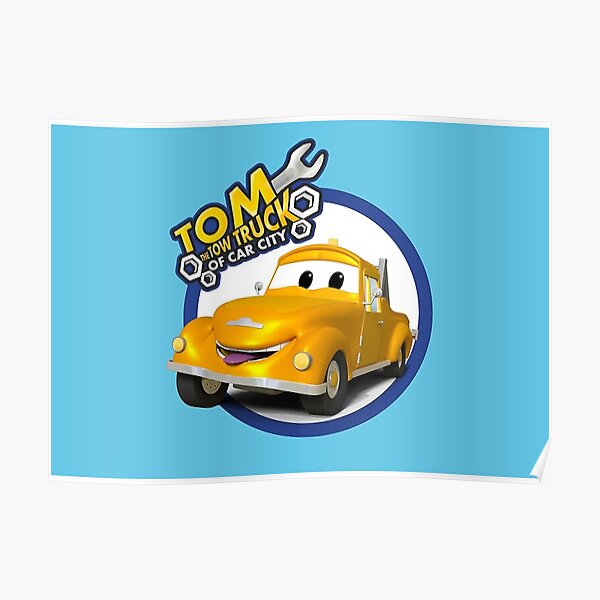 "Tom the Tow Truck of Car City" Poster for Sale by herbertteel | Redbubble