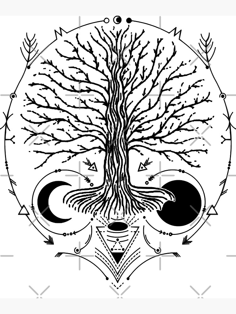 Póster «Yggdrasil - La camisa vintage del símbolo pagano nórdico del ...