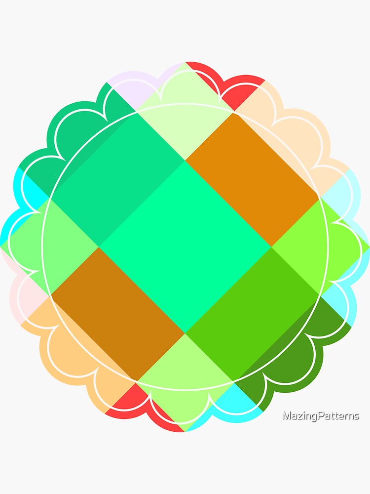 "Green and Pink Tones Rectangular and Square Checkers" Sticker for Sale ...