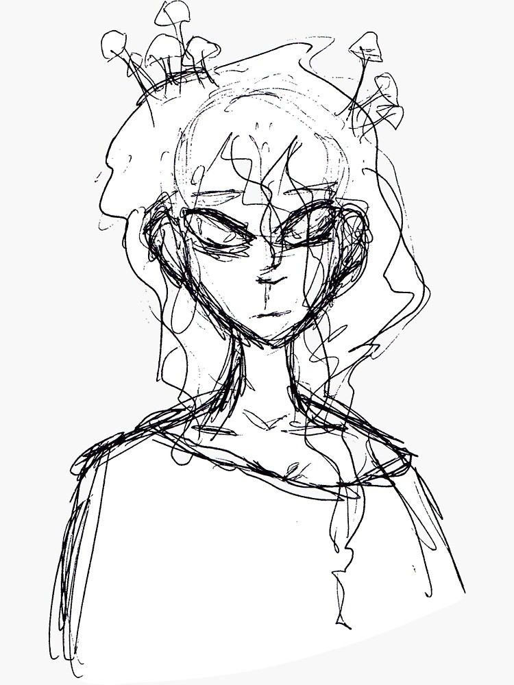 "Swamp Girl - Sketch" Sticker by JWC-Art | Redbubble