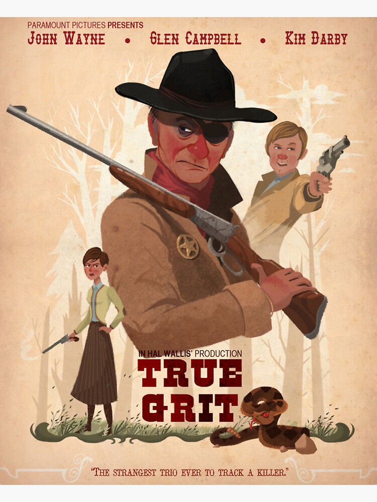 "True Grit Poster" Sticker for Sale by martiwayne | Redbubble