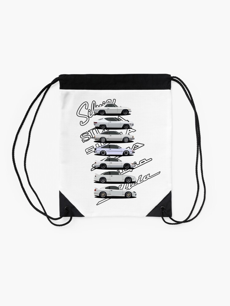 "Nissan Silvia Generations" Drawstring Bag for Sale by AutomotiveArt ...