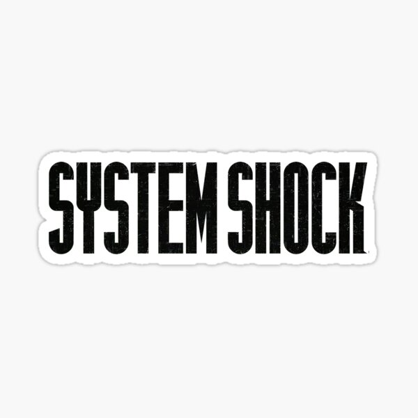 "System Shock Logo Black" Sticker by m0uth | Redbubble