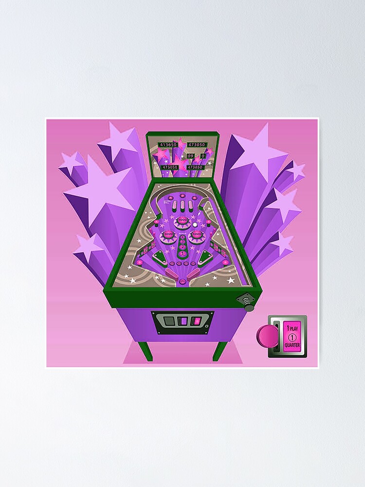 "Pinball Machine Wizard Wild Purple Stars" Poster for Sale by ...