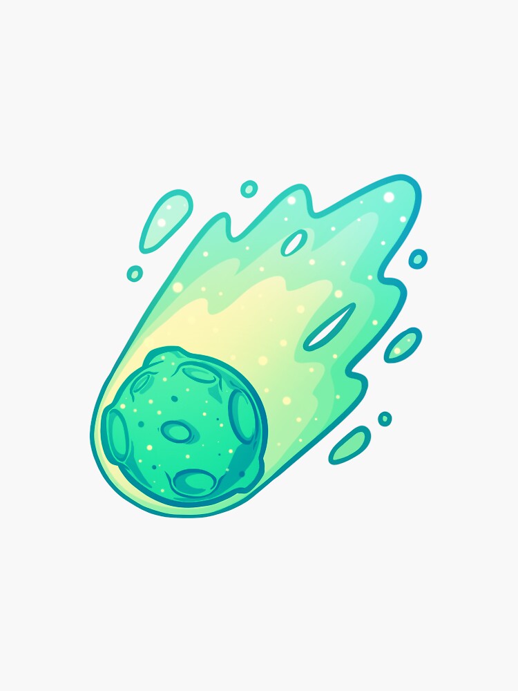 "Green Comet" Sticker by lunieth | Redbubble