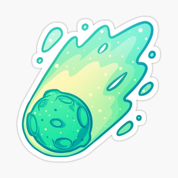 "Green Comet" Sticker by lunieth | Redbubble