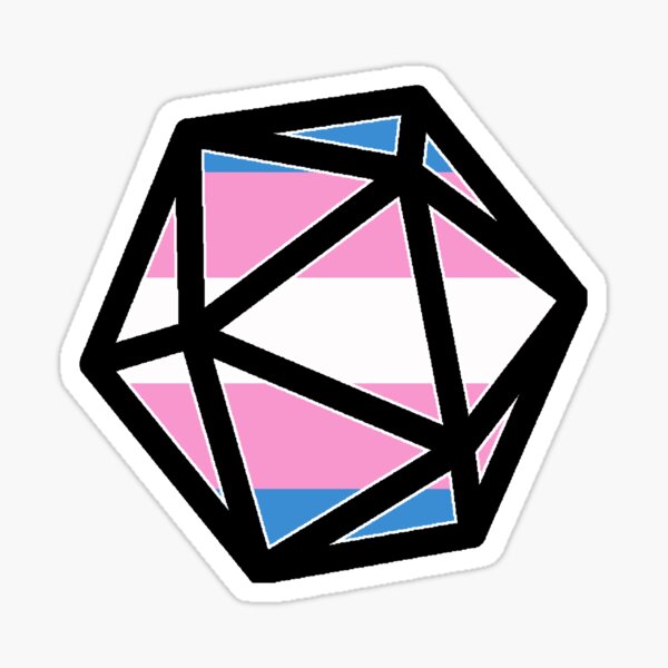 "Transgender Pride Flag d20 Dice" Sticker for Sale by Design-Dungeon ...