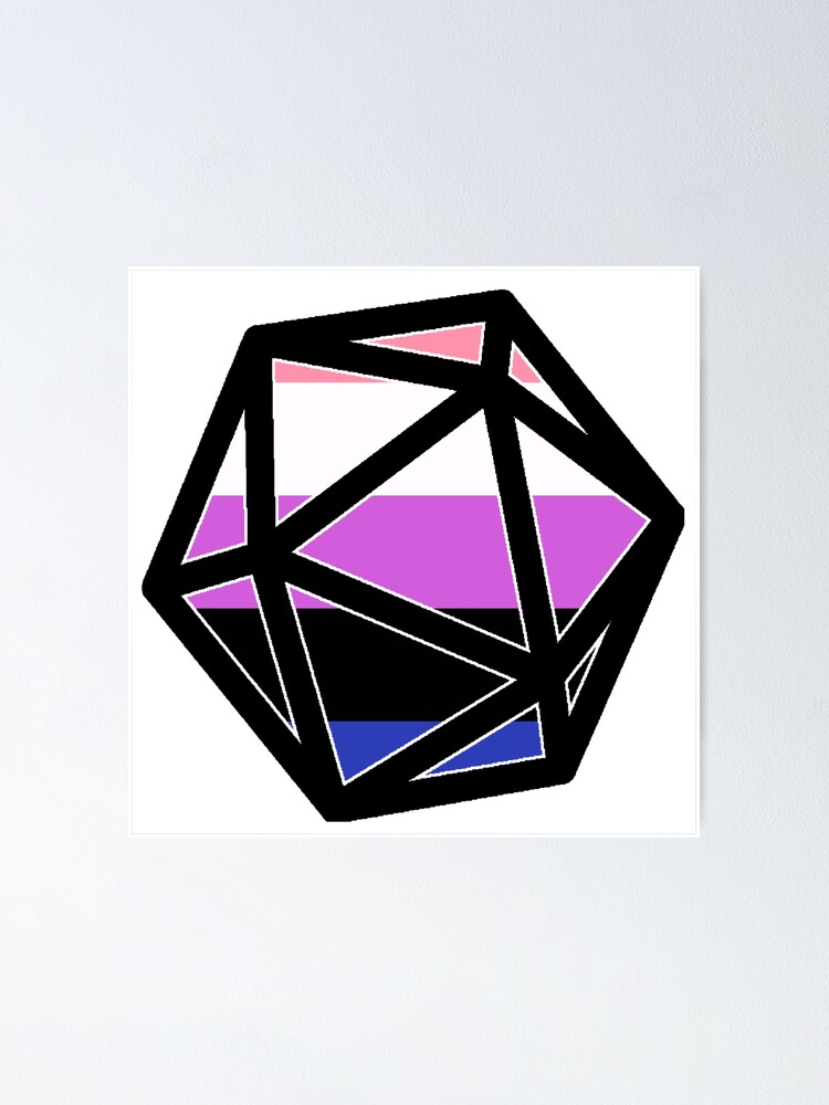 "Gender Fluid Pride Flag d20 Dice" Poster for Sale by Design-Dungeon ...