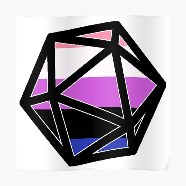 "Gender Fluid Pride Flag d20 Dice" Poster for Sale by Design-Dungeon ...