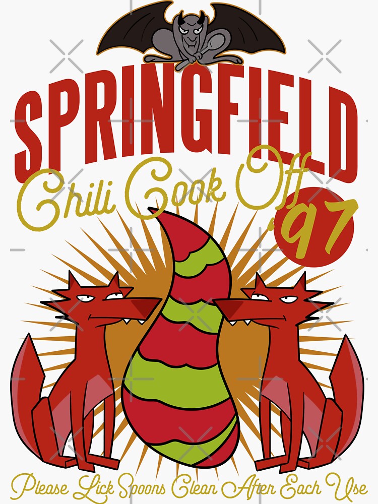 "Springfield Chili Cook off 1997" Sticker for Sale by McPod | Redbubble
