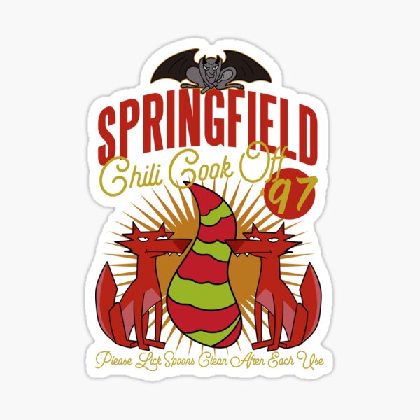 "Springfield Chili Cook off 1997" Sticker for Sale by McPod | Redbubble