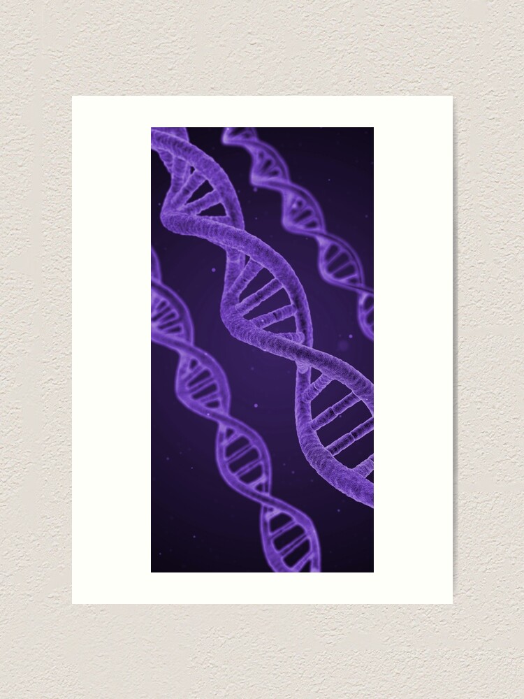 "Purple DNA Helix Strand" Art Print by podartist | Redbubble