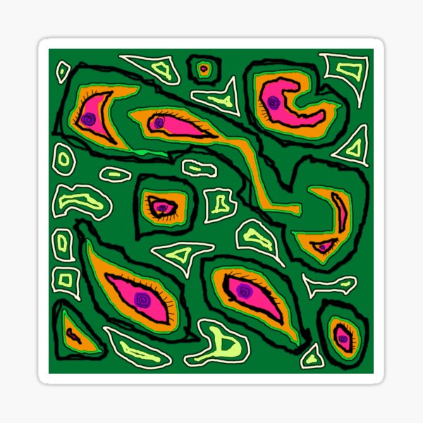"Amoeba Paisley" Sticker by BajunaLotsOTuna | Redbubble