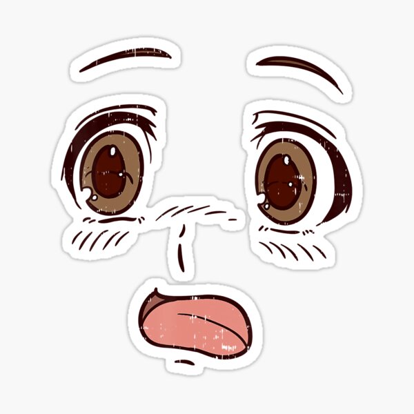 "Shocked Anime Face Eyes Cute Japanese Manga Japan Otaku Gift" Sticker ...