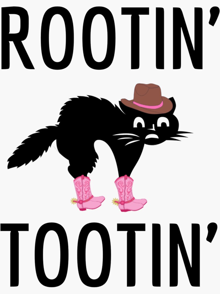 "ROOTIN TOOTIN CAT rootin tootin cowboy cat funny blach cat cowboy ...