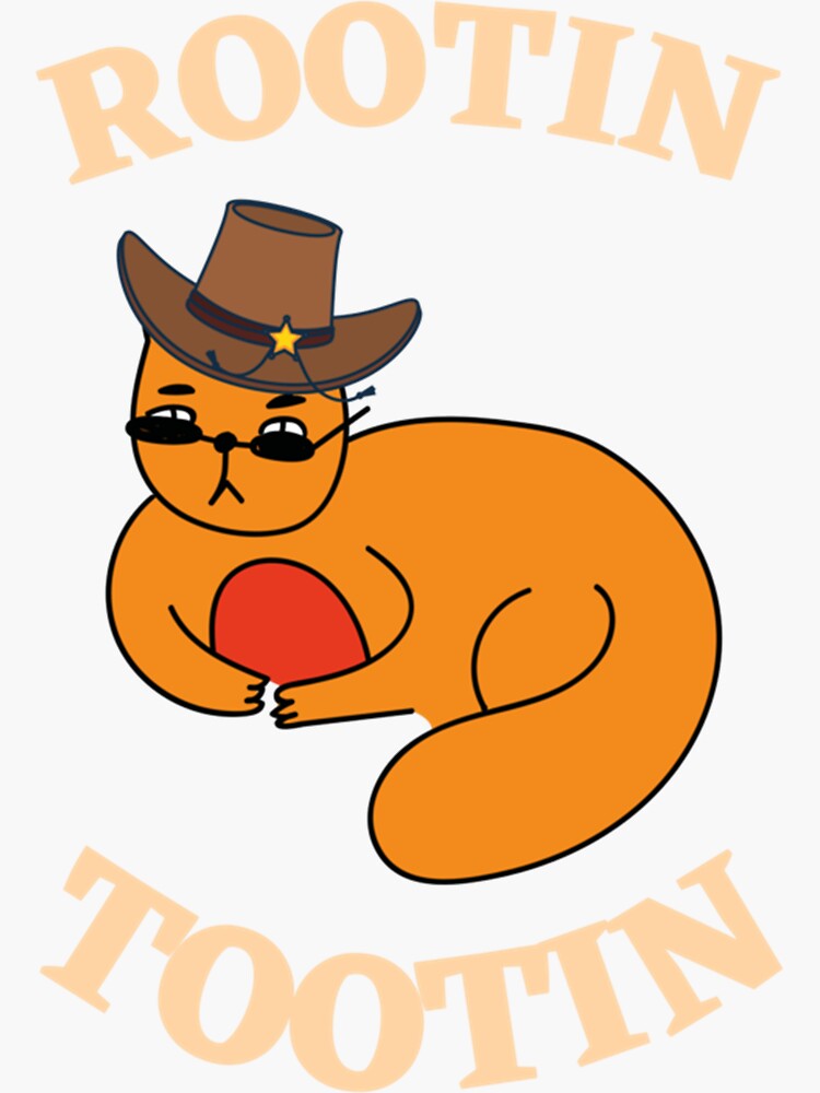 "Rootin Tootin Cat " Sticker for Sale by SarraVonepp | Redbubble