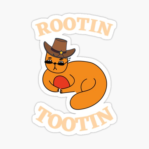 "Rootin Tootin Cat " Sticker for Sale by SarraVonepp | Redbubble