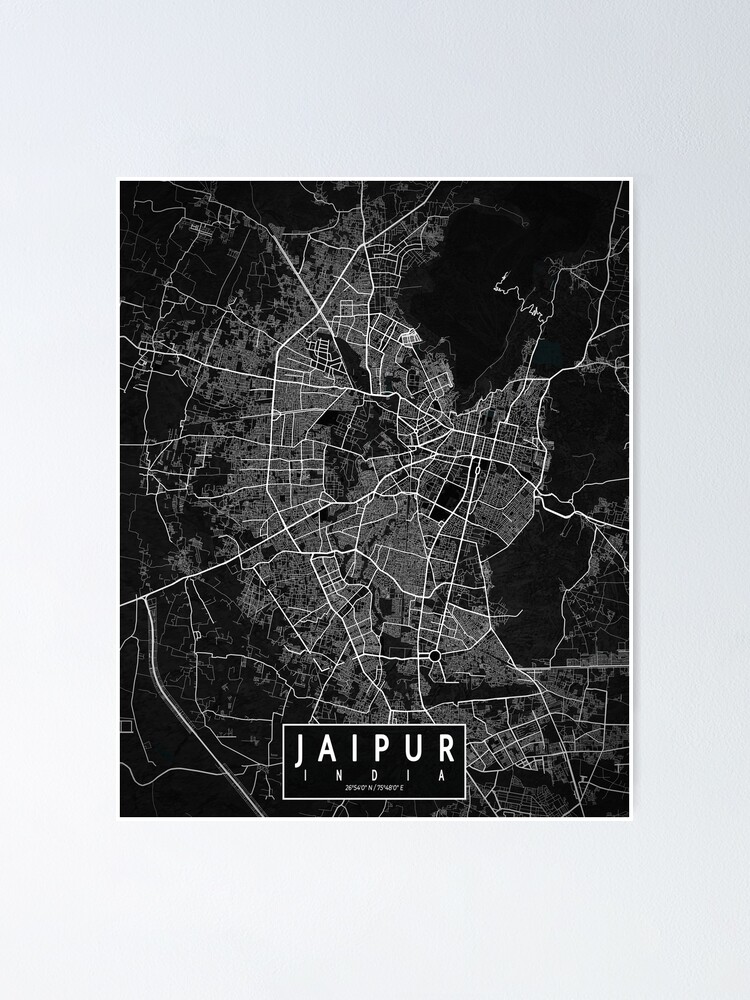 "Jaipur City Map of India - Dark" Poster for Sale by deMAP | Redbubble