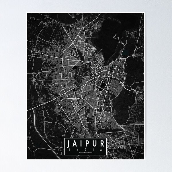 "Jaipur City Map of India - Dark" Poster for Sale by deMAP | Redbubble