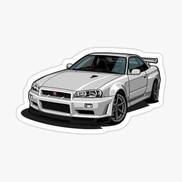 "Artwork Nissan Skyline GT-R V-spec II (R34)- youngtimer - crystal ...