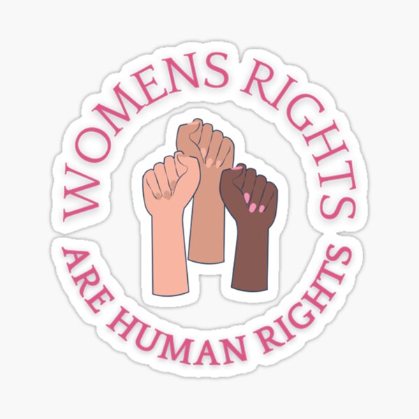 "Women's Rights Are Human Rights Badge" Sticker by miyahi300 | Redbubble