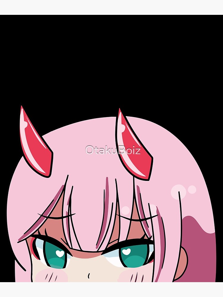 "Zero Two Chibi Anime Peeker Darling In The Franxx" Art Print for Sale ...