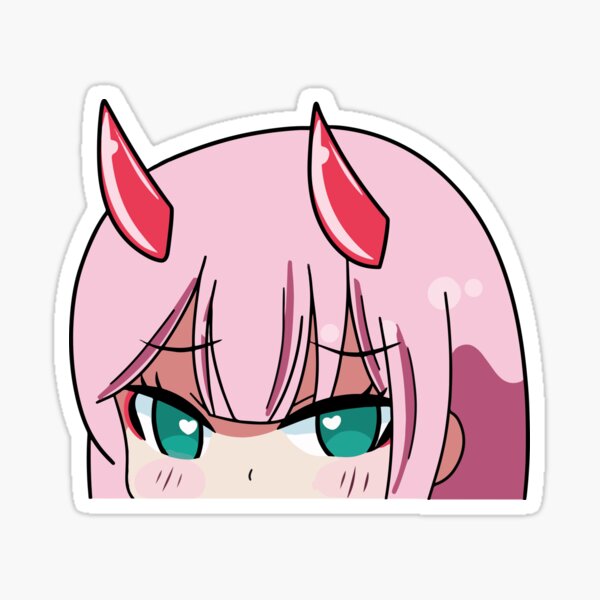 "Zero Two Chibi Anime Peeker Darling In The Franxx" Sticker for Sale by ...