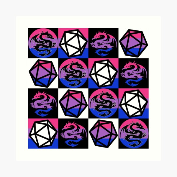 "Bisexual Pride Flag d20 Dice and Dragons" Art Print for Sale by Design ...