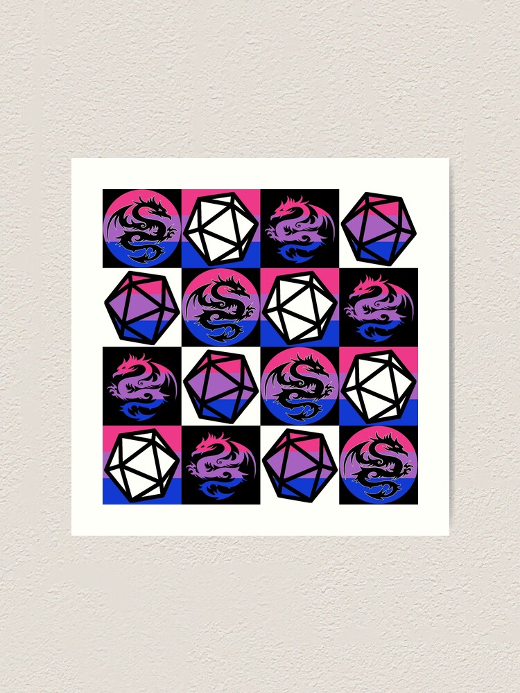 "Bisexual Pride Flag d20 Dice and Dragons" Art Print for Sale by Design ...