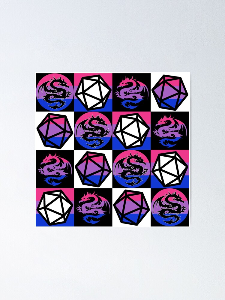 "Bisexual Pride Flag d20 Dice and Dragons" Poster for Sale by Design ...